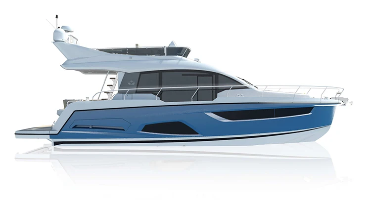 Fiberglass Aluminum Flybridge Yacht Luxury Boat with Outboard Motor for ...