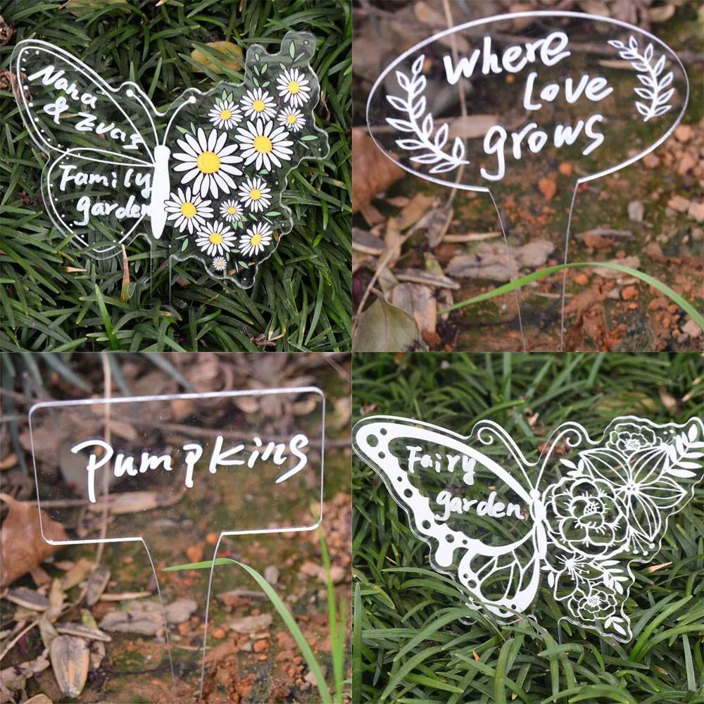 Multisize Reusable Acrylic Plant Labels Reusable Outdoor Garden ...
