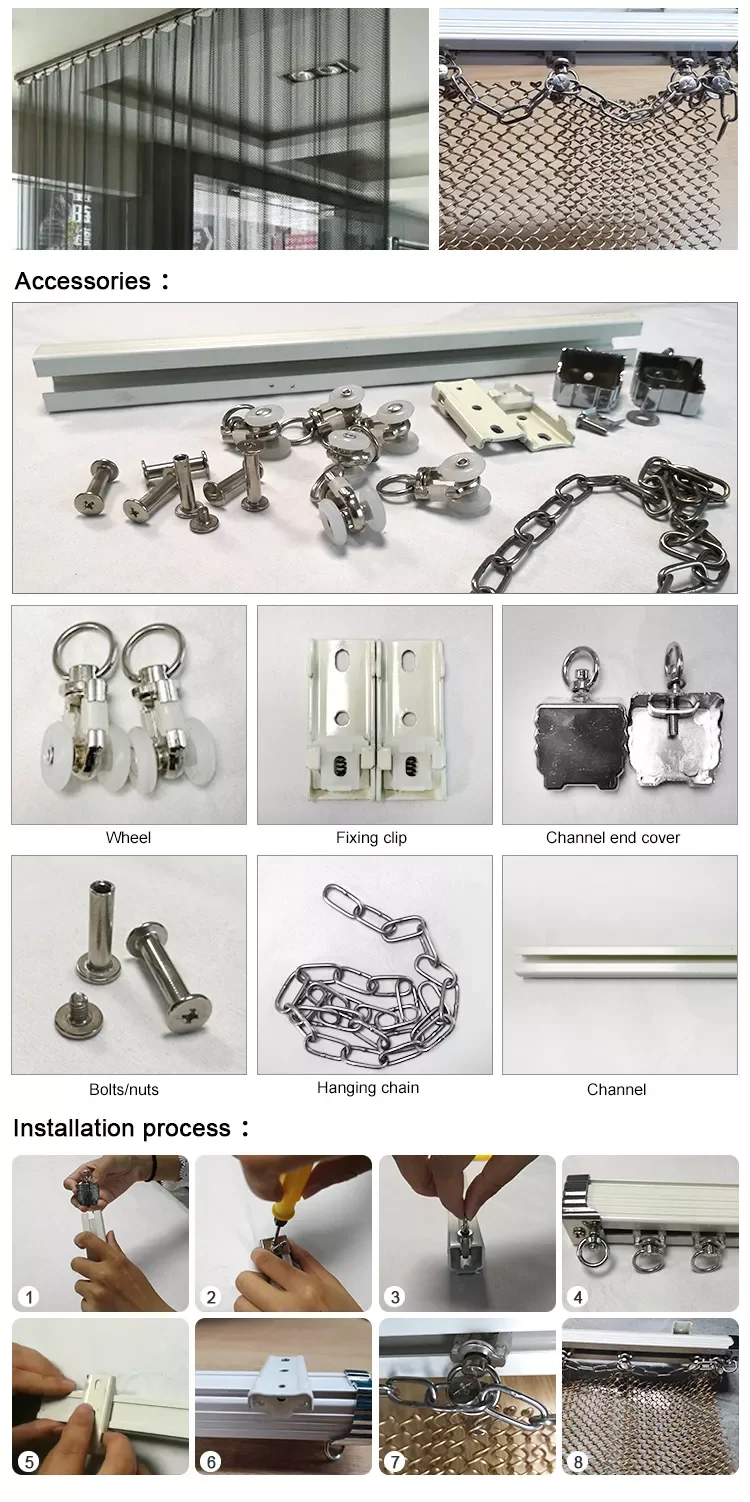 Decorative Coiled Wire Fabric Fabric Coil/metal Mesh Curtain For Home ...