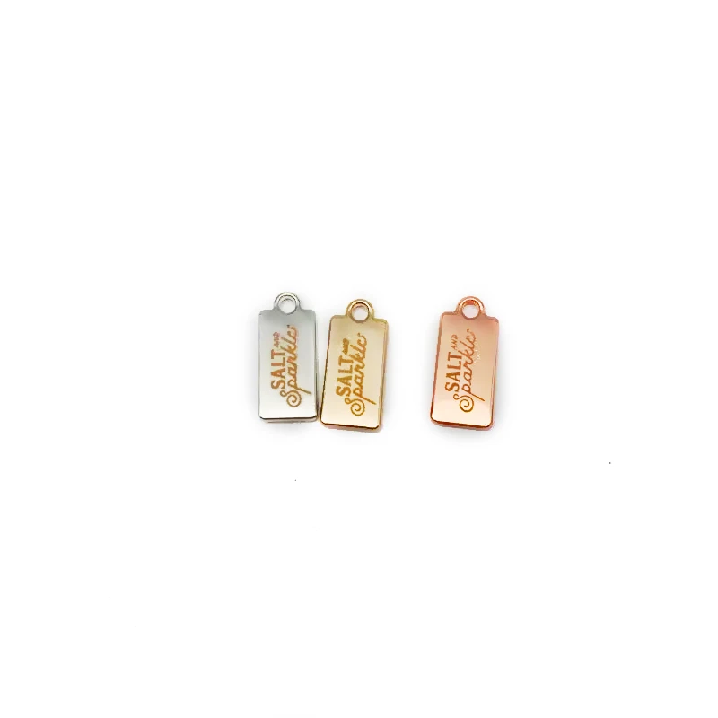 Custom Stainless Steel Designer Name Logo Engraved Charms