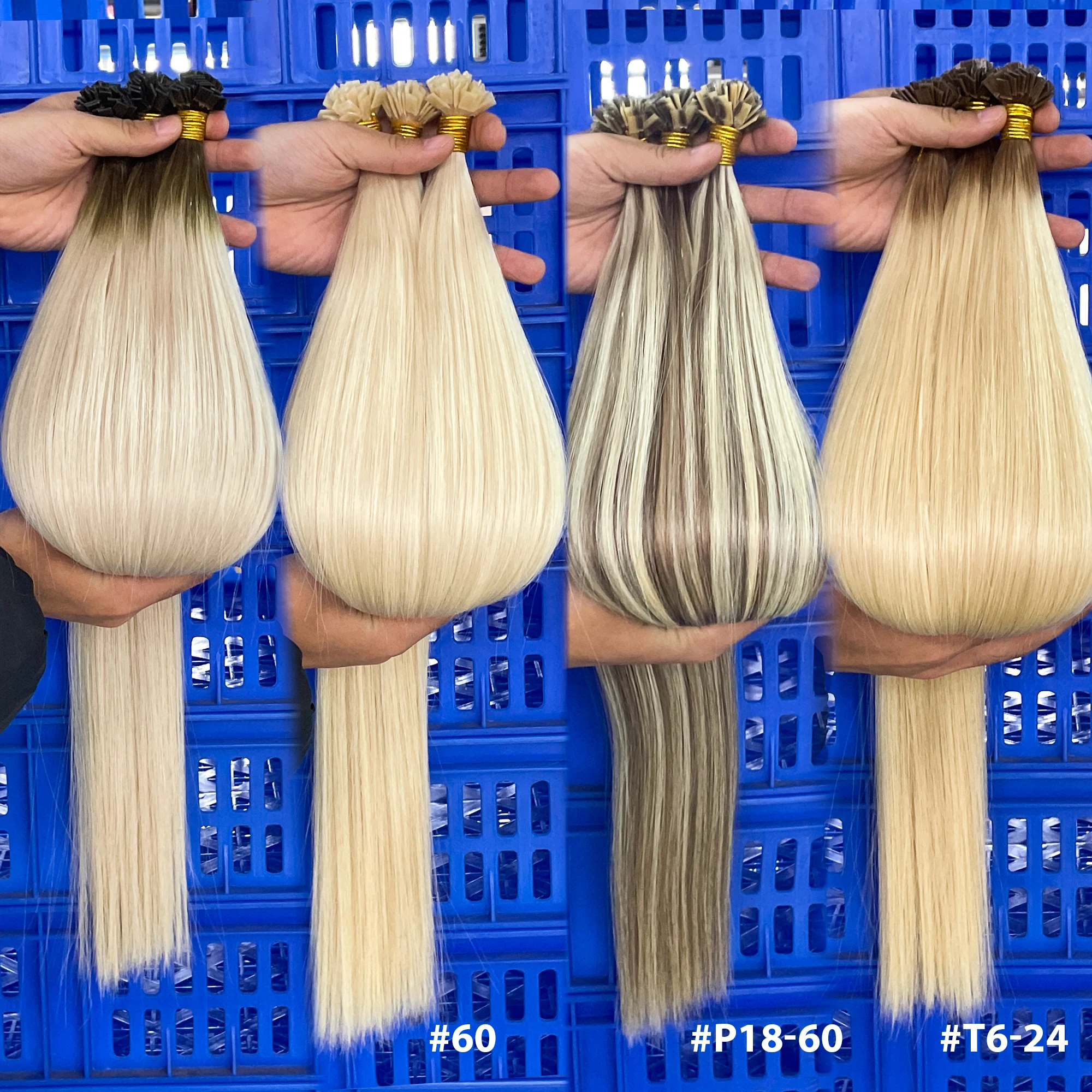 Italian Keratin Glue Hair Russian Double Drawn Human Hair Extensions ...