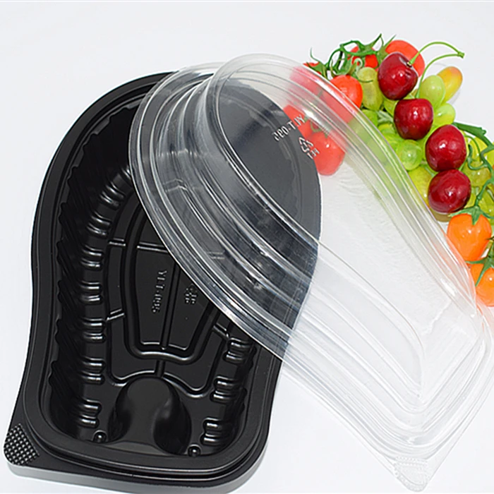 Food Grade Disposable Plastic Chicken Turkey Packaging Tray Box With Clear Lid Supermarket Fresh ...