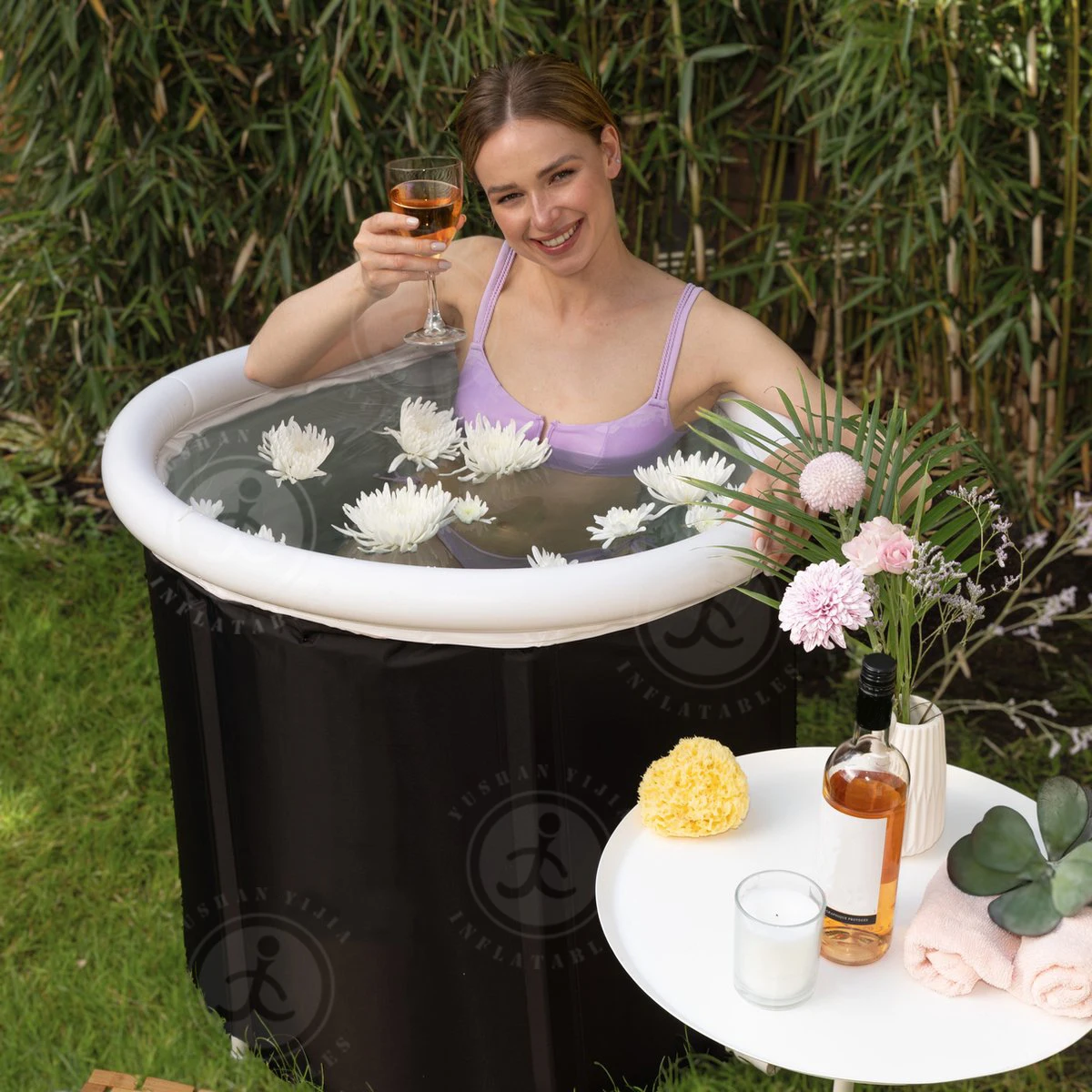Portable Ice Barrel Cold Bucket Bath Inflatable Cold Plunge Foldable ...