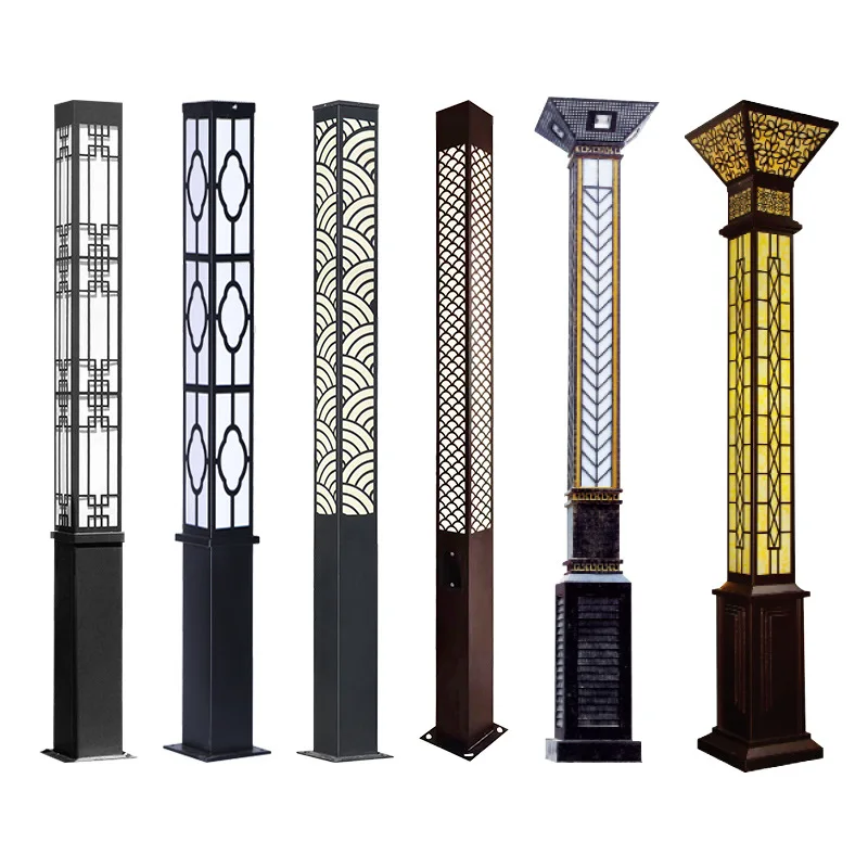 Modern Style Aluminum Column Light Villa Courtyard Lighting Waterproof ...