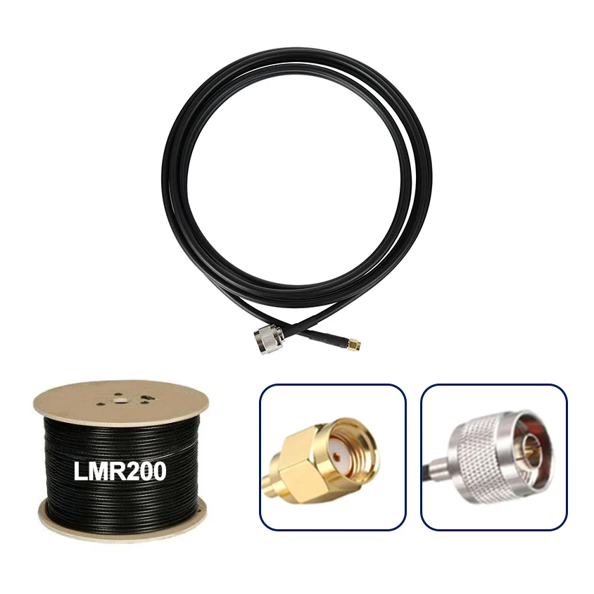 Low Loss Antenna Extension Cable Lmr200 N Male To Rp Sma Male For ...