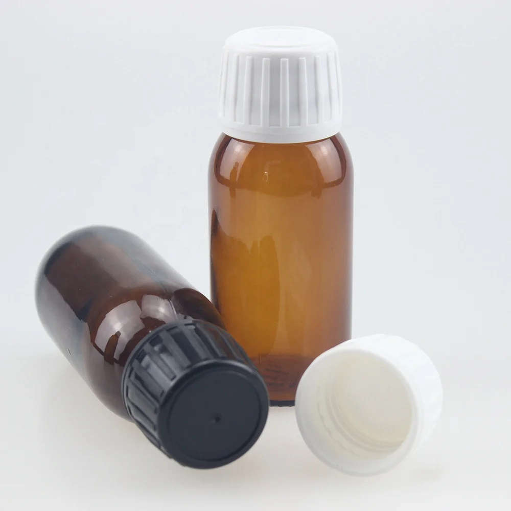 28mm Glass Medicine Bottle Cap With Safety Ring Plastic Tamper Evident ...