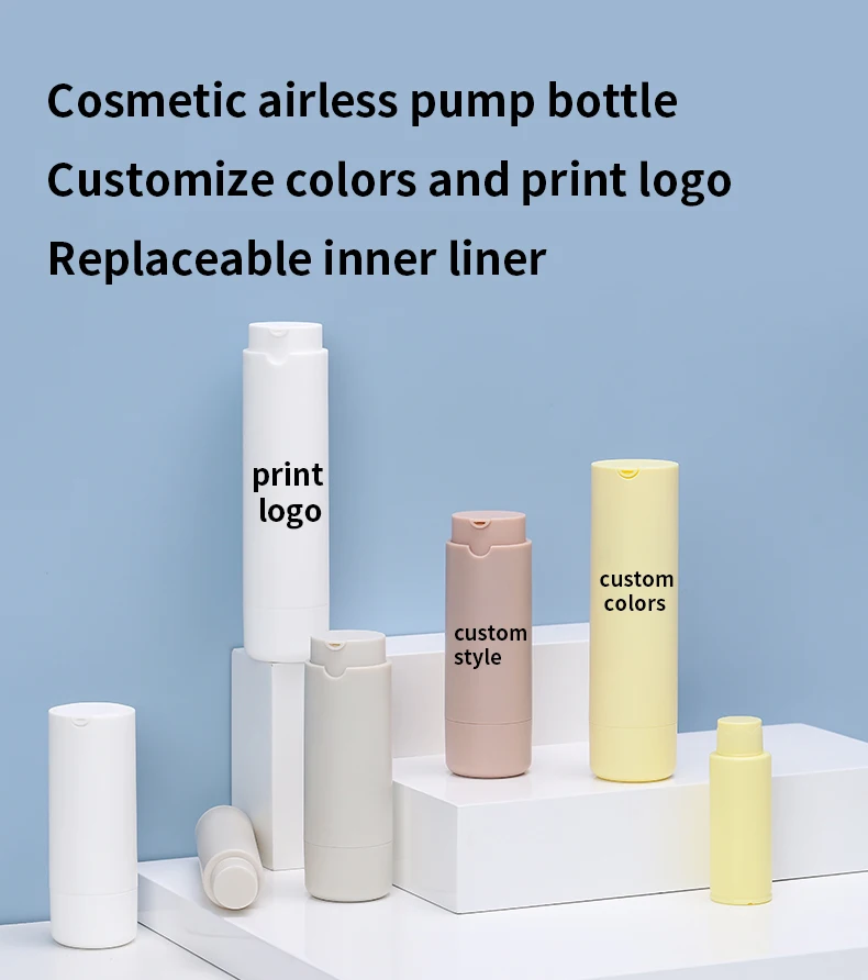 Replaceable Airless Pump Sunscreen Bottle 25ml Eye Cream Airless Bottle ...