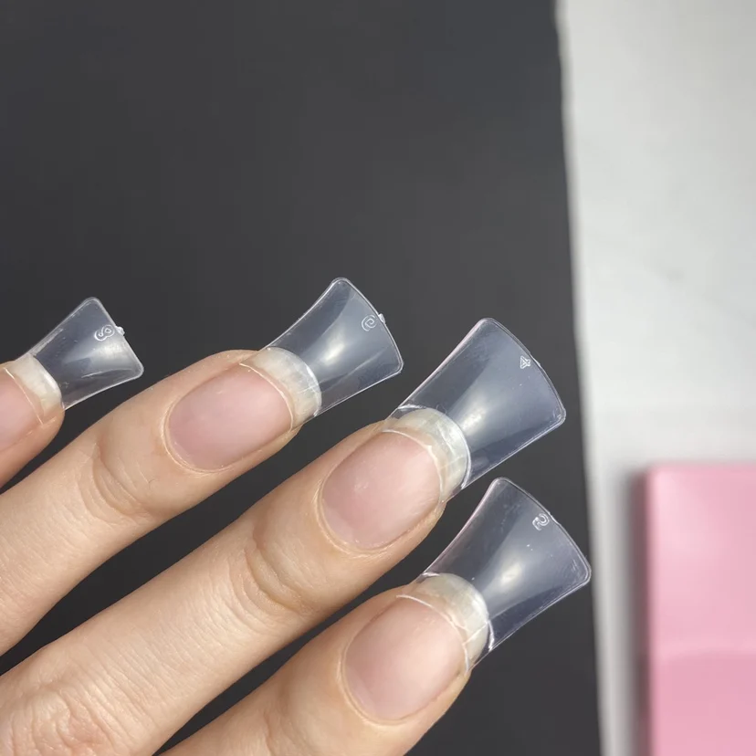 New Trend Acrylic French Duck Flare Feet Finger False Nails Tips Custom ...