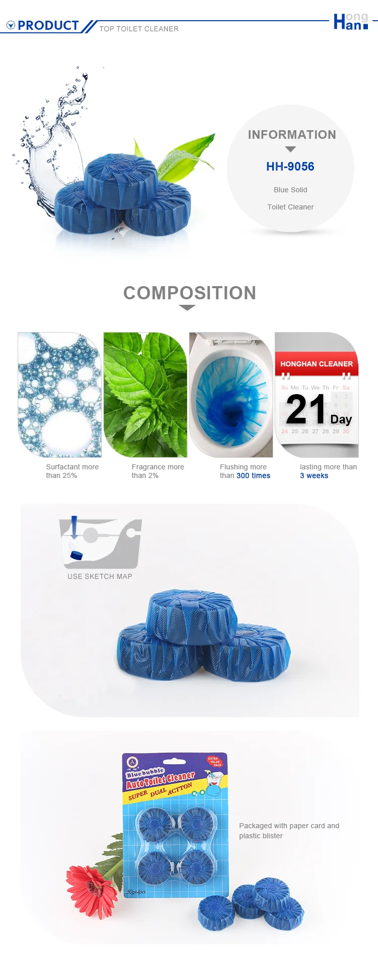 Bathroom Automatic Toilet Bowl Cleaner Flush Blue Deodorizer Toilet ...