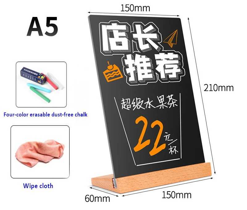 DIY Handwriting Acrylic Menu Sign Board, A4 A5 A6 T L Shaped Tabletop ...