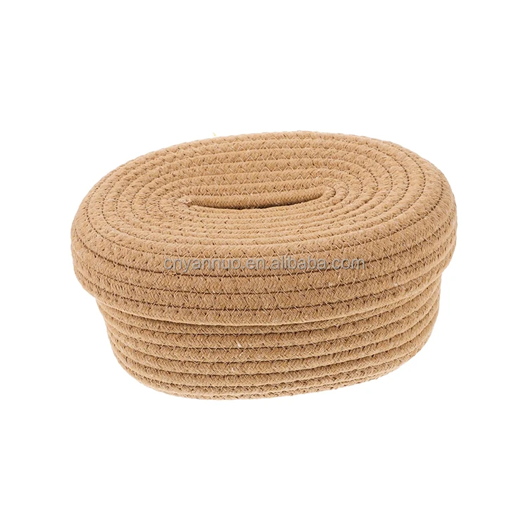 Handmade Cylinder Tissue Box Woven Sundries Napkin Organizer Storage ...