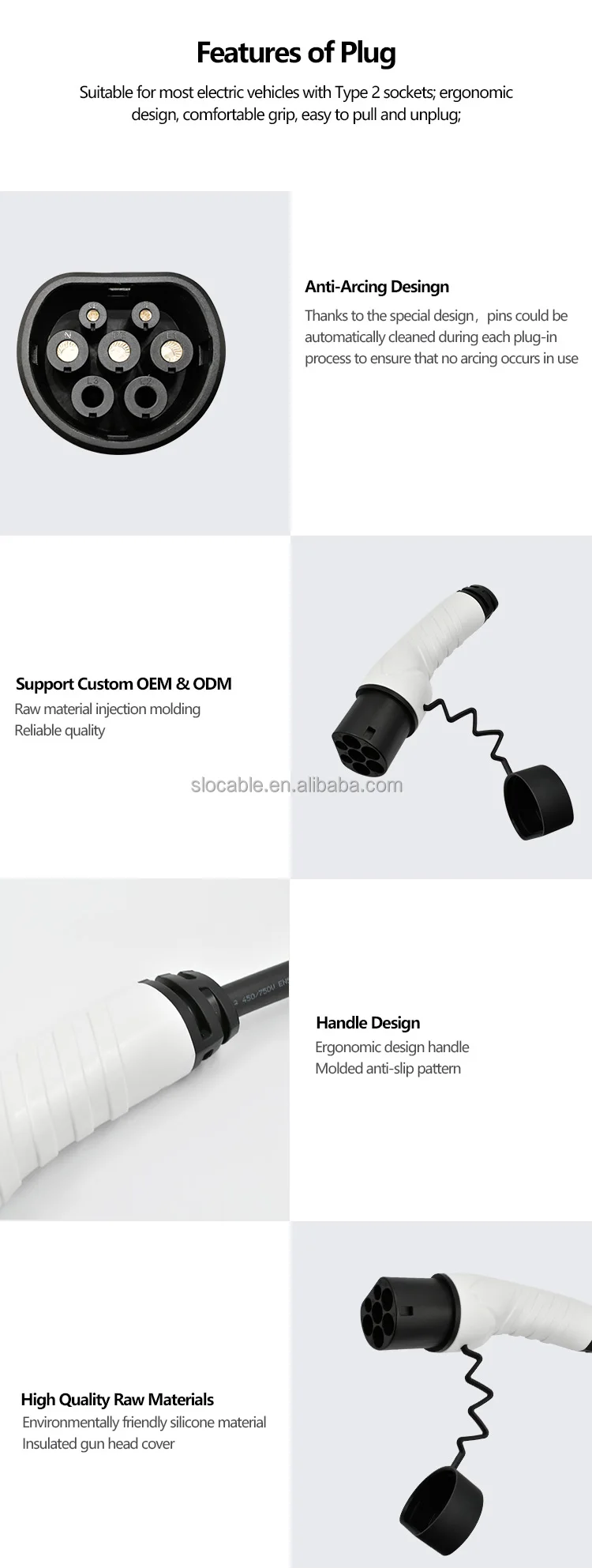 Iec62196 32a Single Phase Type 2 To Type 2 Ev Charging Cable - Buy Ev ...