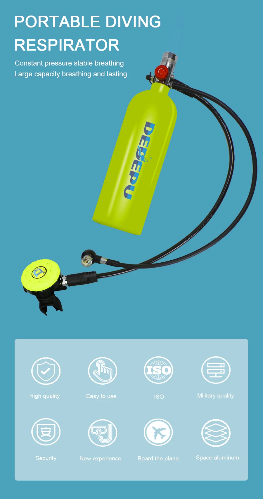 2.3L Scuba Tank - Diving Oxygen by DEDEPU D20PACKAGE-A