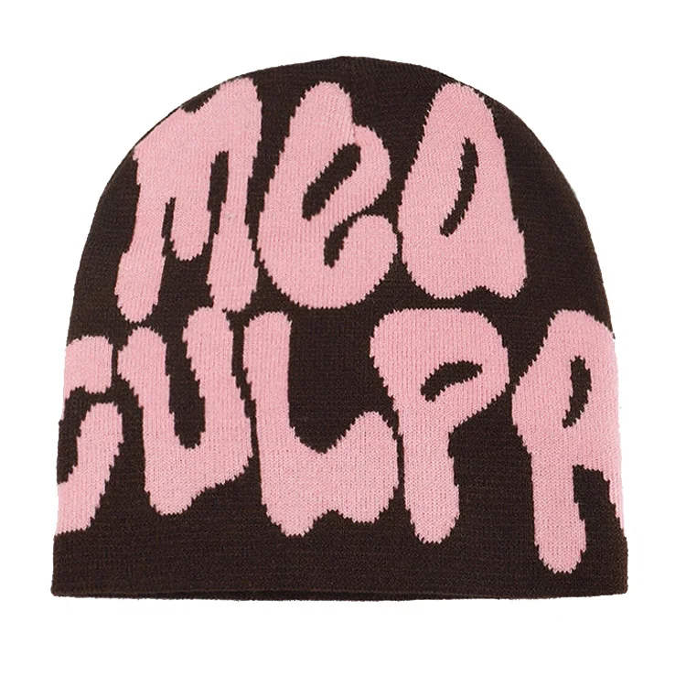 Custom Logo Jacquard Slouch Beanies - Winter Hats