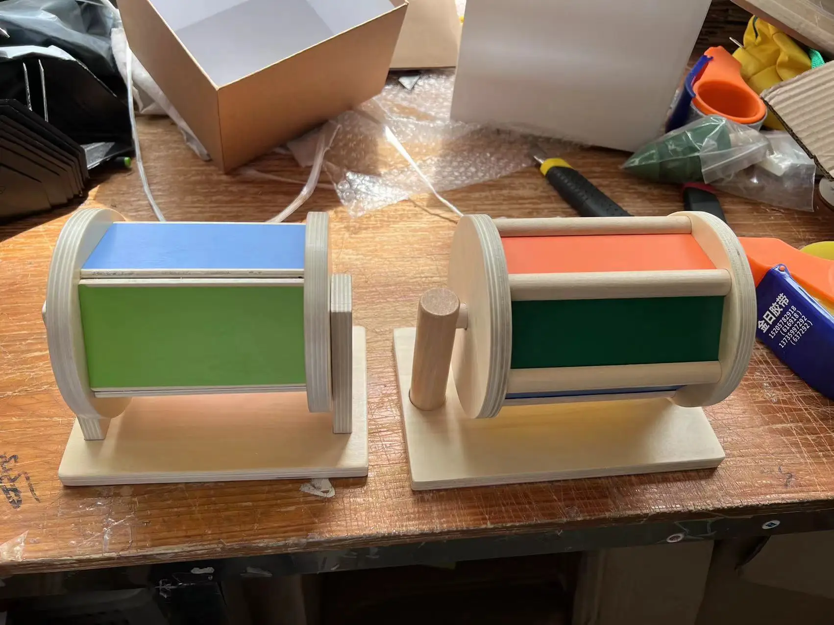 Montessori Rotating Wooden Sensory Montessori Spinning Box