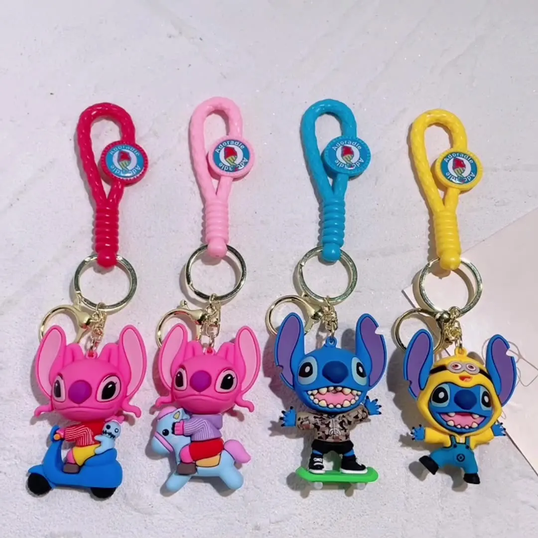 Customized Lilo And Stitch Soft Touch Pvc Key Ring Chain Cartoon Anime ...