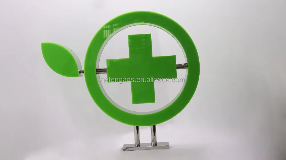 Custom Store Pharmacy Cross Led Logo Sign Double Sided Outdoor ...