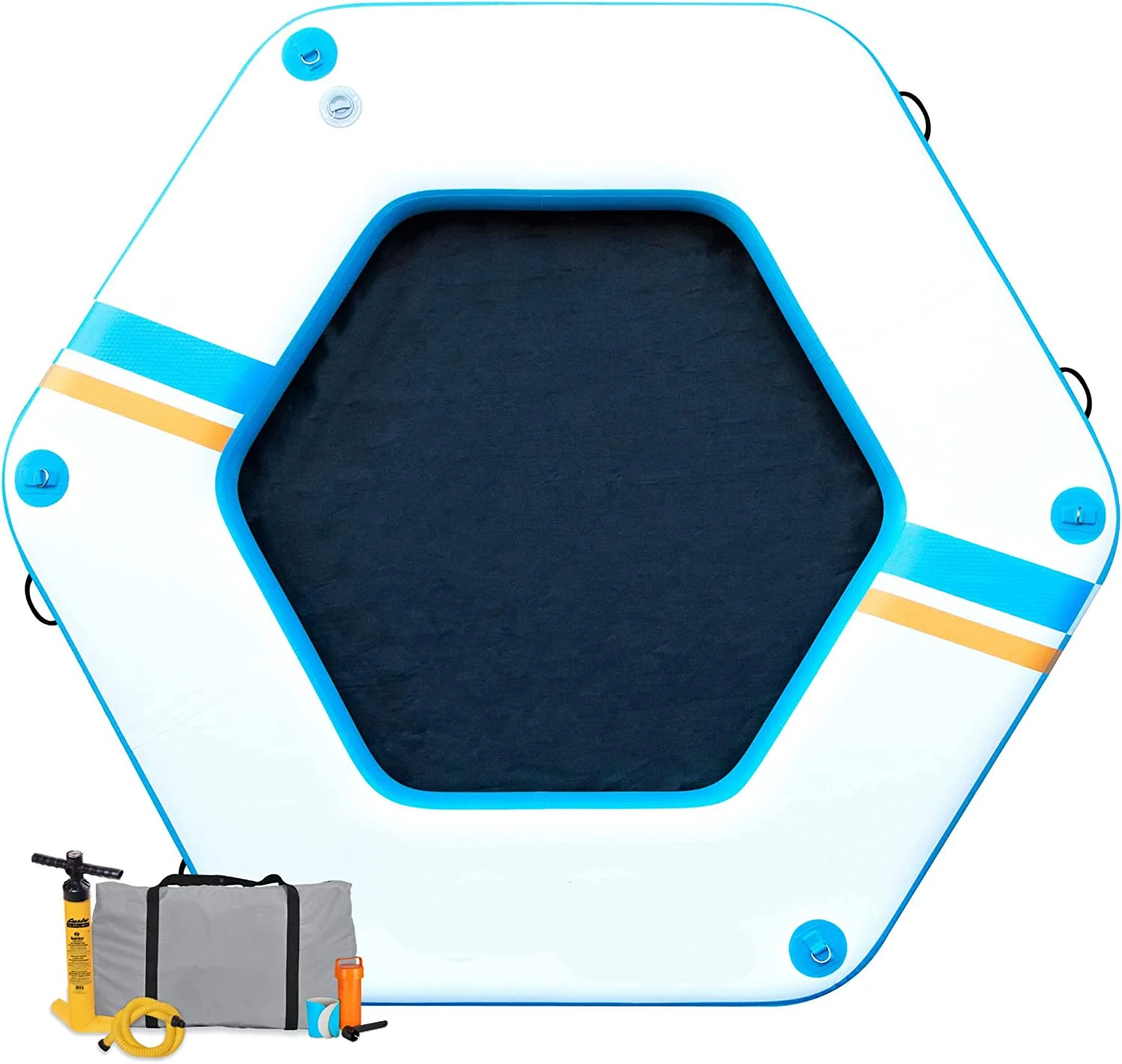 Hexagon Mesh Dock Floating Dock 10 Adults Platform Raft For Lake And ...