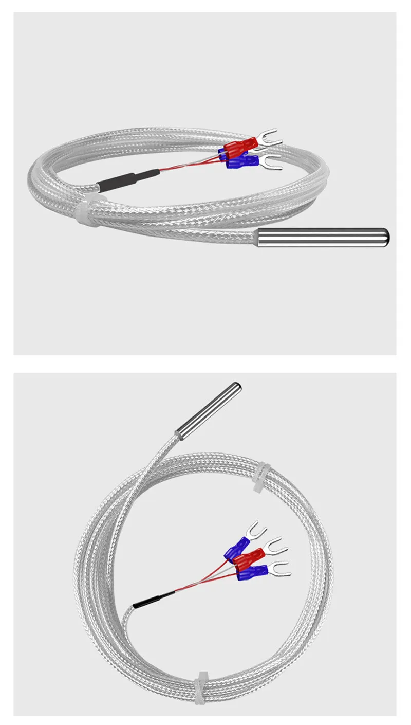 RTD PT100 Platinum Resistor Temperature Sensor Probe 3 Wire Cable ...