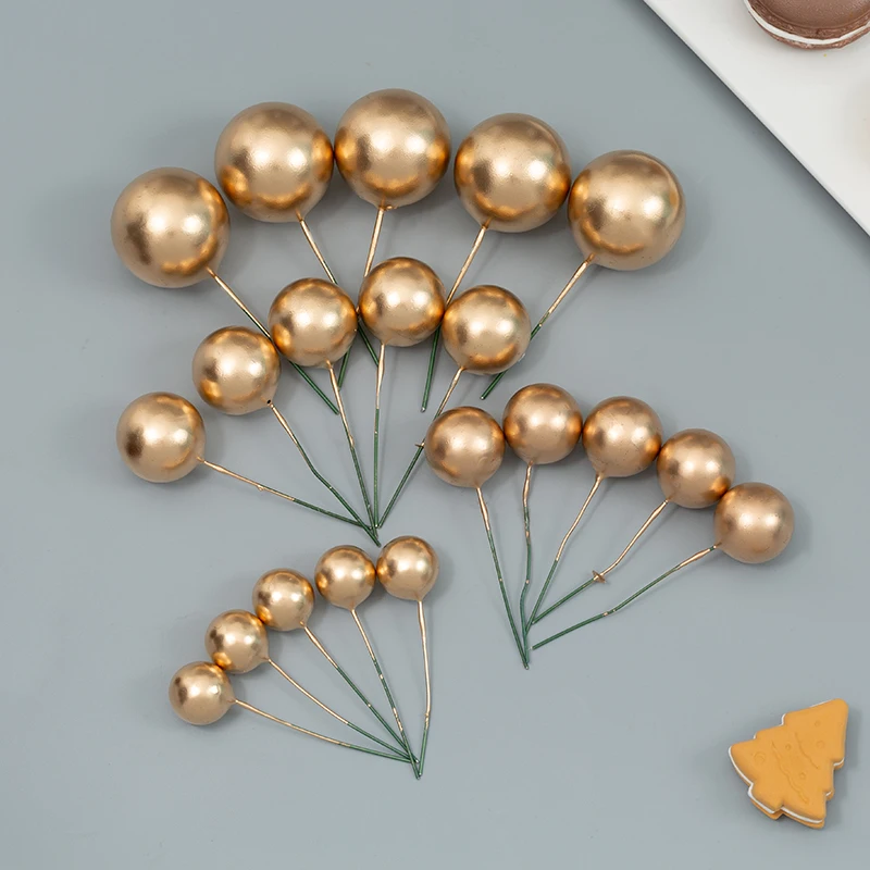 Wholesale Golden Ball Birthday Party Cake Topper Themed Birthday Faux ...