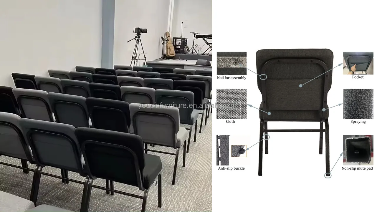 Wholesale Metal Auditorium Chairs with Church Cushions