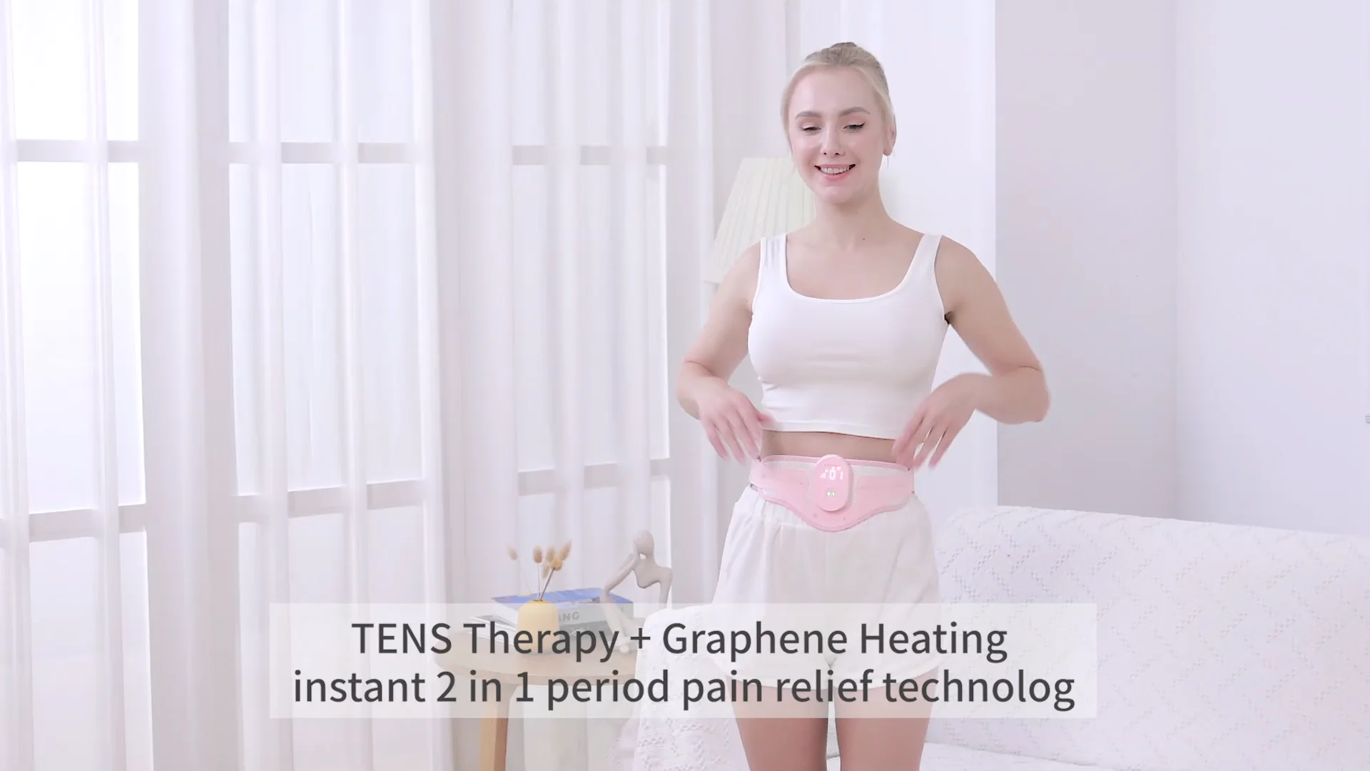 Portable Mini Tens Heated Menstrual Cramp Pain Relief Heating Pad ...