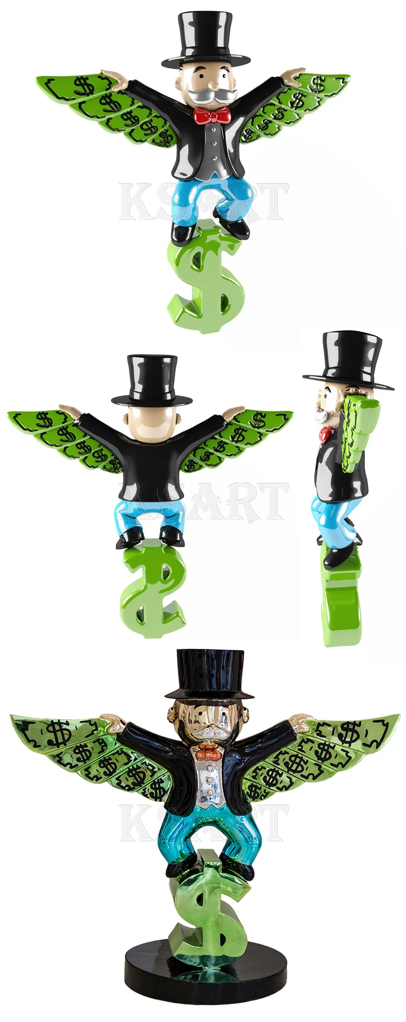 Donald Duck Alec Monopoly Resin Ornament - Uncle Scrooge Sculpture ...