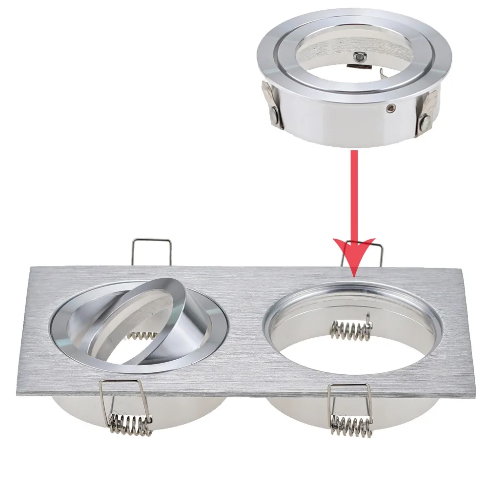 Double Ring Led Ceiling Downlights Recessed Adjustable GU10 MR16 Bulb ...