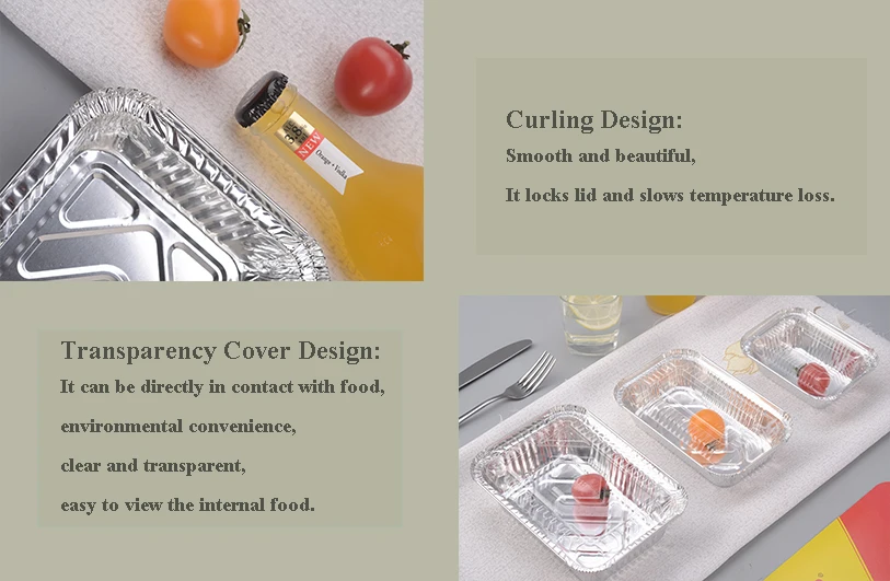 Container Foil Tray Custom Logo 8342 Aluminum Foil Fast Food Foil ...