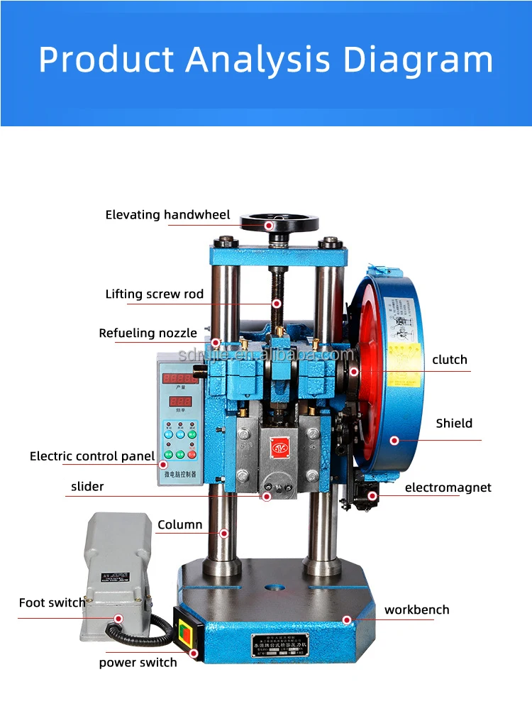 Portable Mechanical Flywheel Punch Press Machine - Hydraulic Press with ...