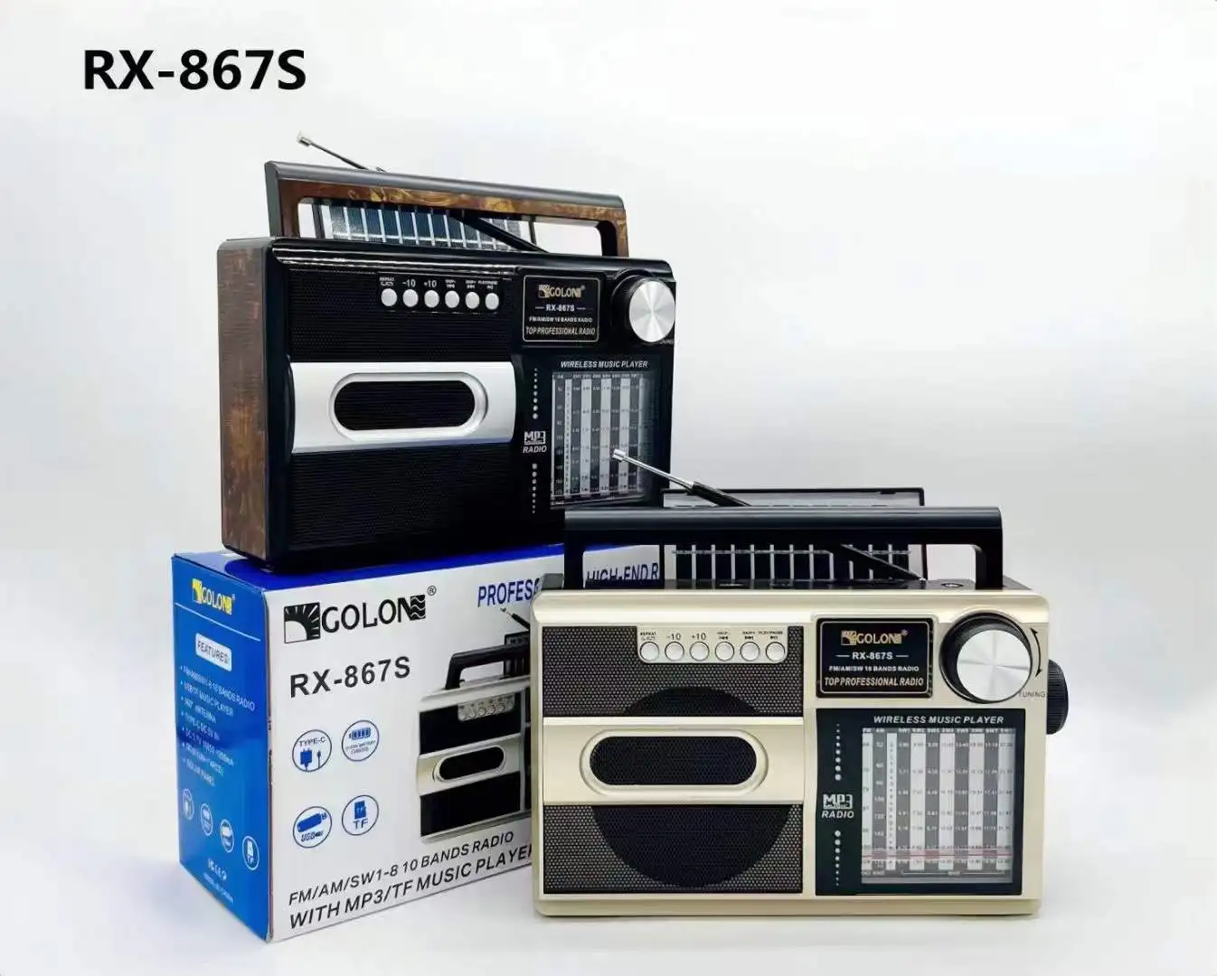 Golon Rx-867s Rechargeable Radio Blue Tooth Speaker With Usb Sd Tf Mp3 ...