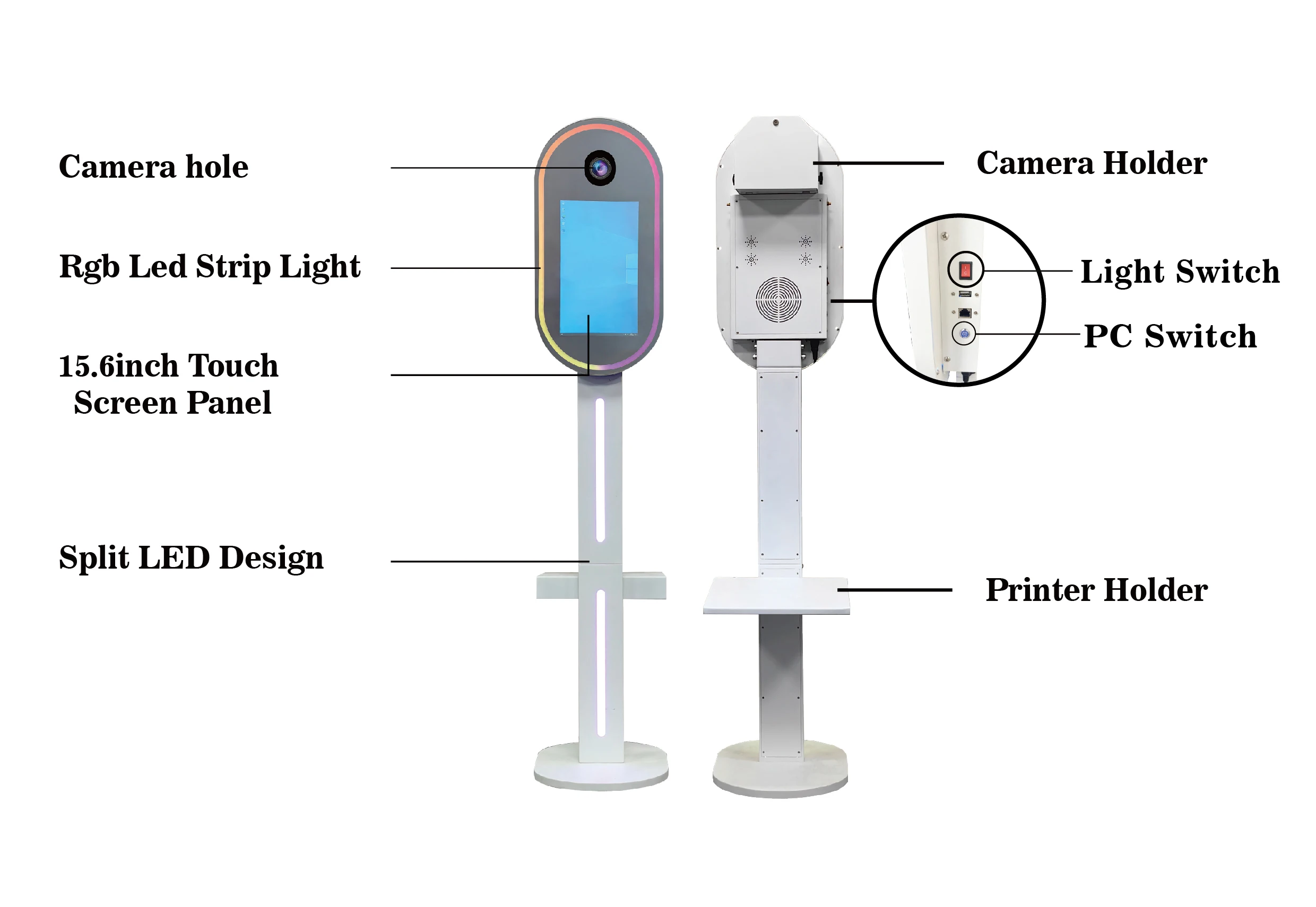 Oval Mirror Photo Booth Oval Touch Screen Photo Booth Dslr Camera Photo ...