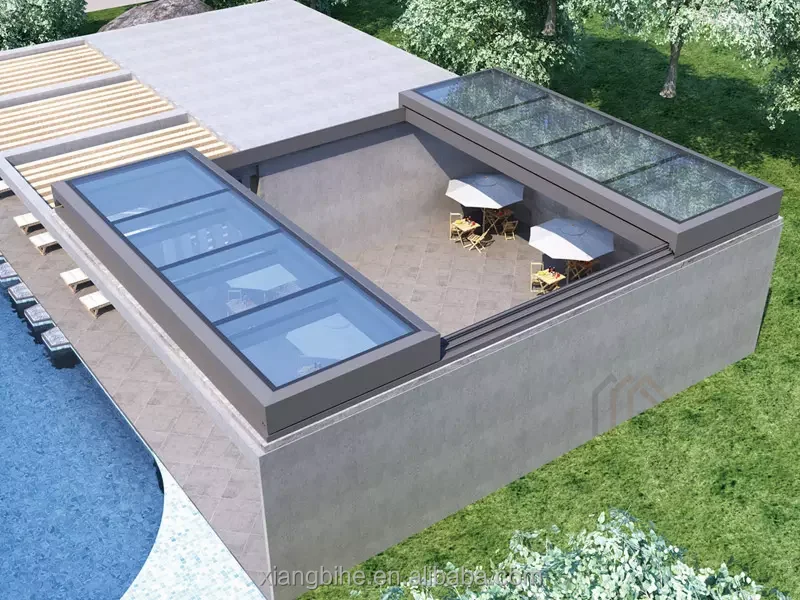 Customized Motorized Operable Multi-fold Roof Light For Basement And ...