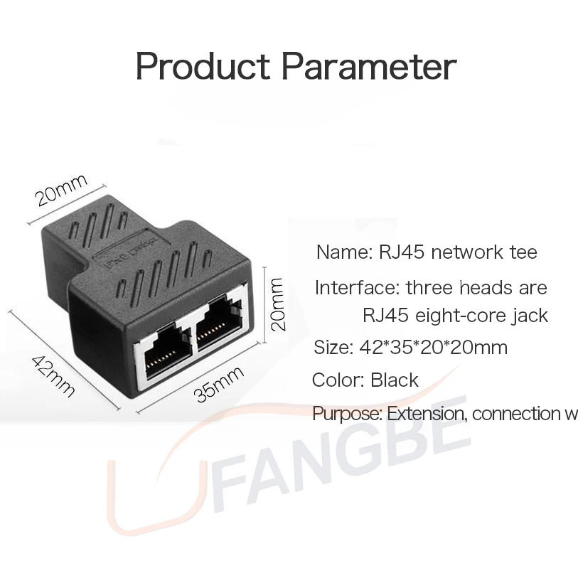Rj45 Splitter Adapter Ethernet Splitter 1 To 2 Network Adapter Cat 5 ...