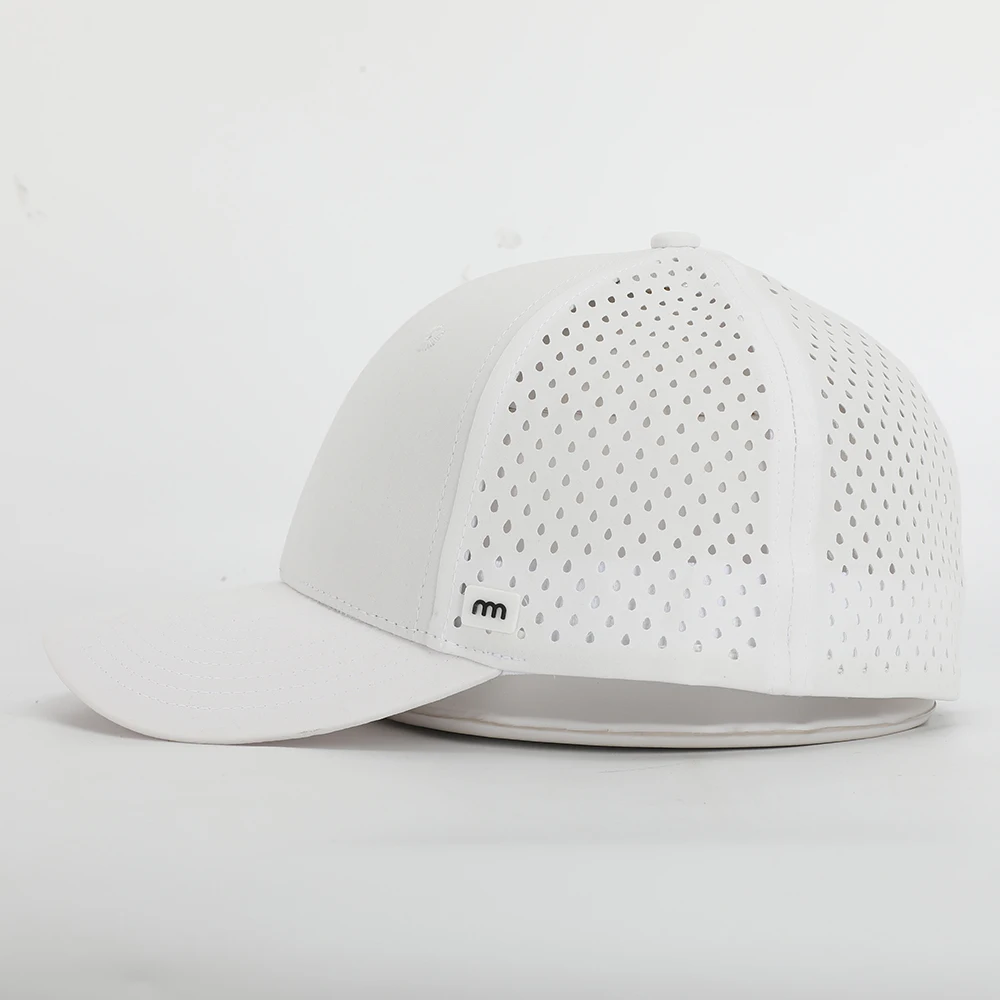 Oem Custom 6 Panel White Laser Cut Hole Perforated Hat,Waterproof Flex ...
