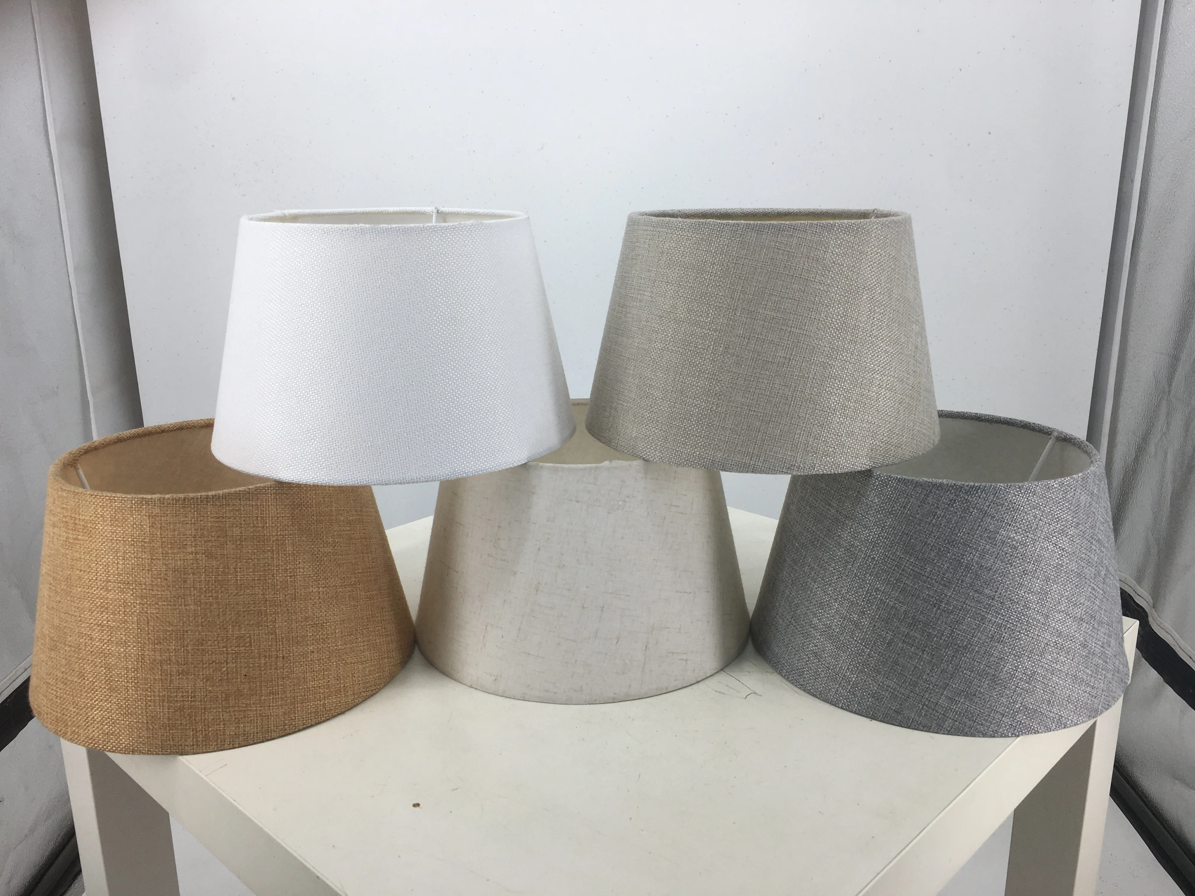 Oem Customized Modern Design Fabric Linen Lampshade & Frames For Table ...