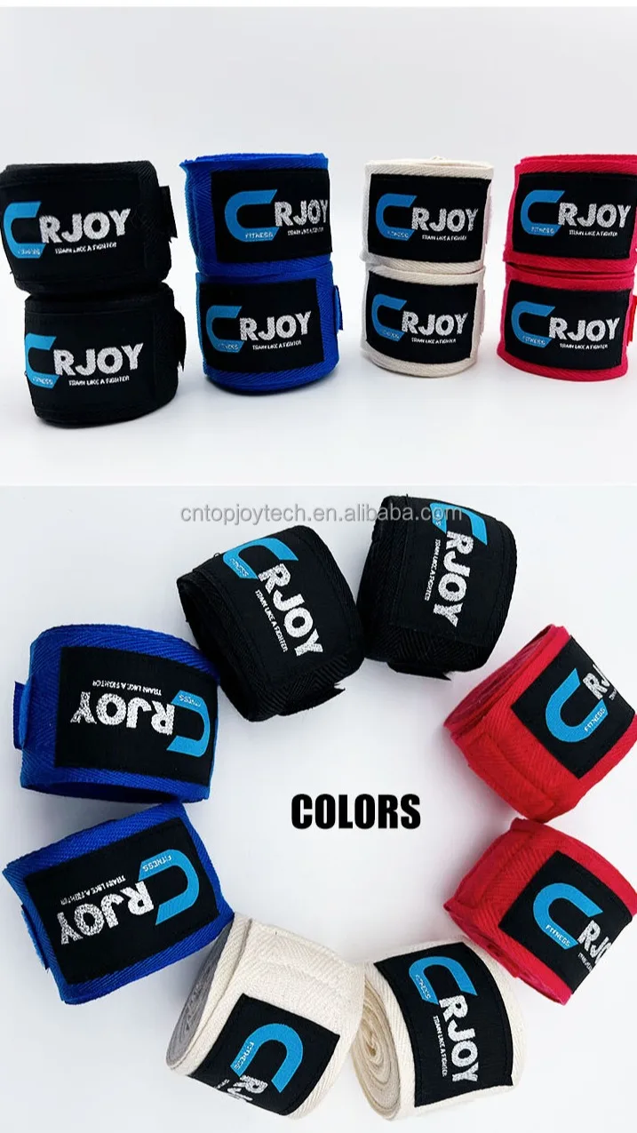 2.5m 4.5m 5m Custom Logo Wrist Support Pure Cotton Hand Wraps Gym ...
