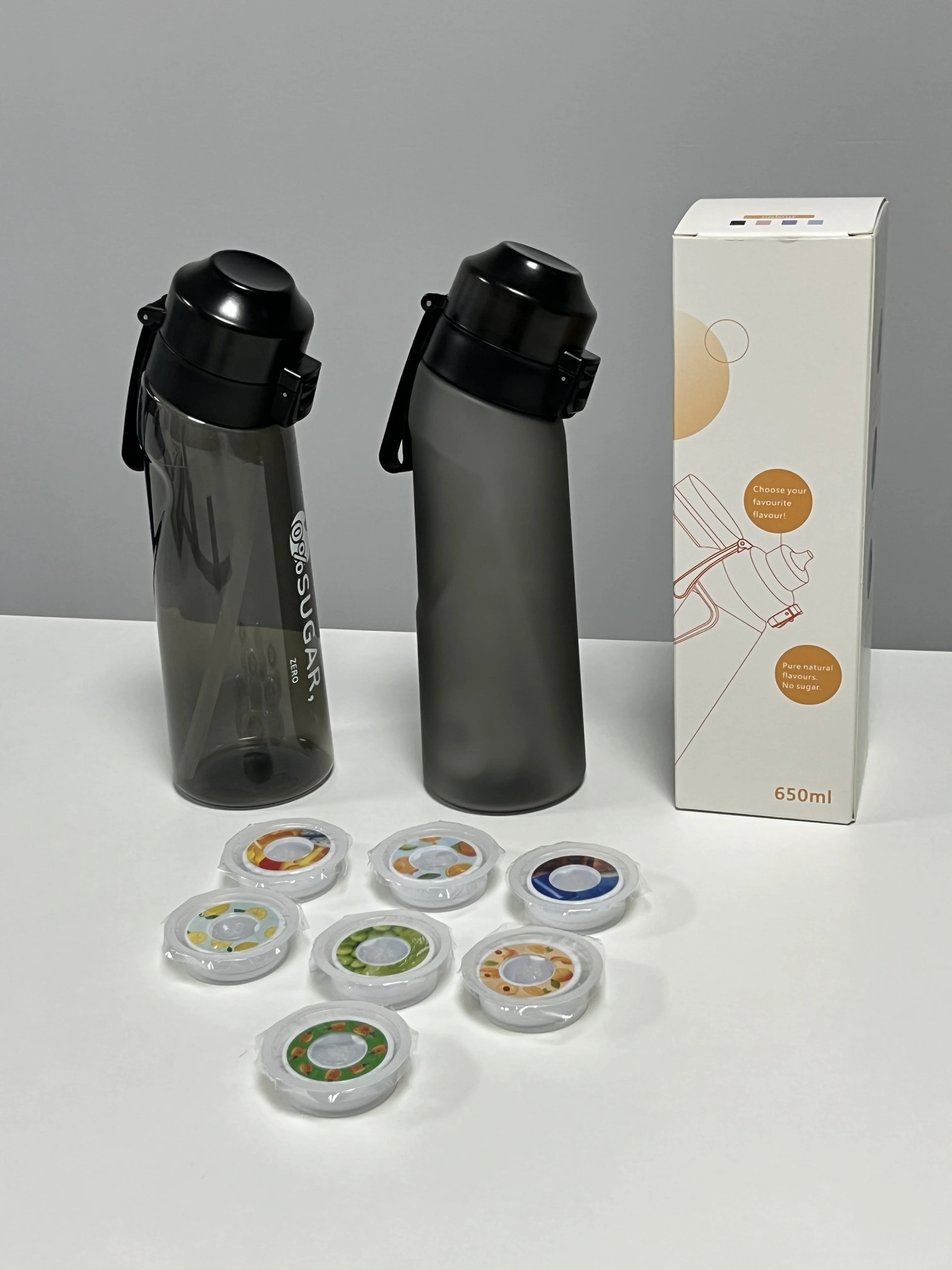 650ml Sports Water Bottle Set with 7 Fruit Flavour Pods – Eco-Friendly ...