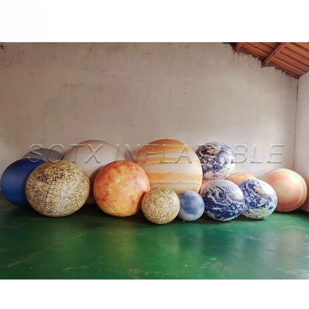 50cm-600cm Giant Inflatable Planet Balloons With Led Light Pvc Sealed ...