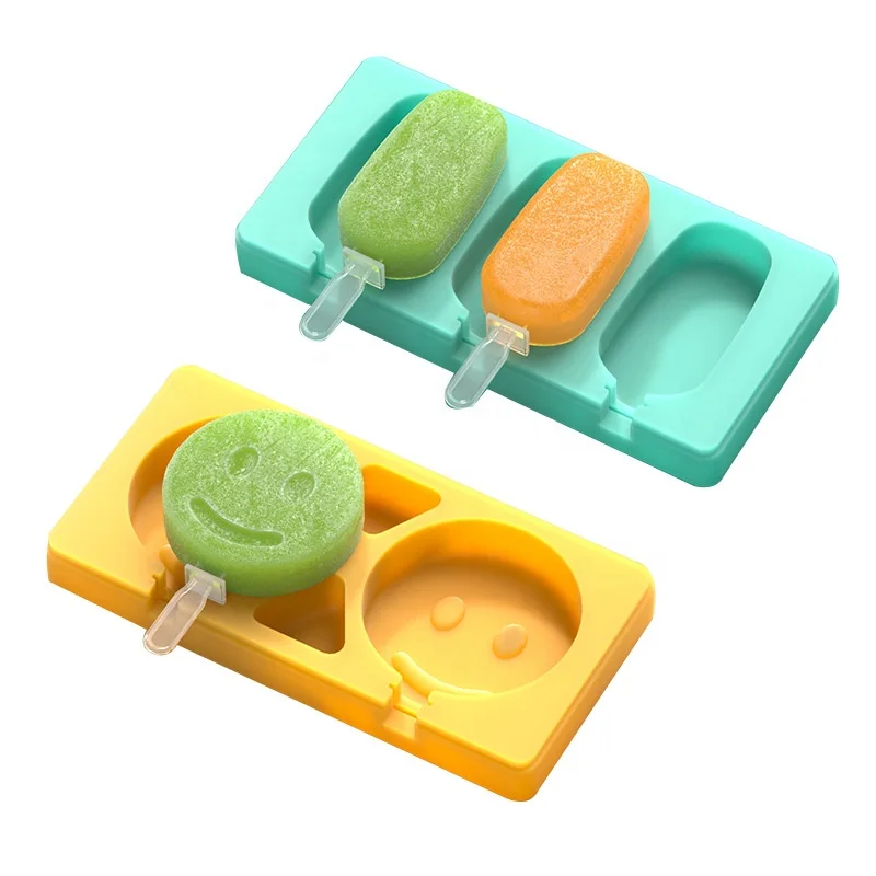 Oval Smiling Face Shape DIY Silicone Ice Cream Mold Smiles Popsicle ...
