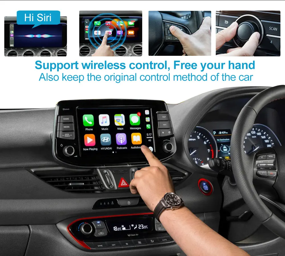 Carplay Smart Ai Box Black Universal Travel Adapter HD Output Car Play ...