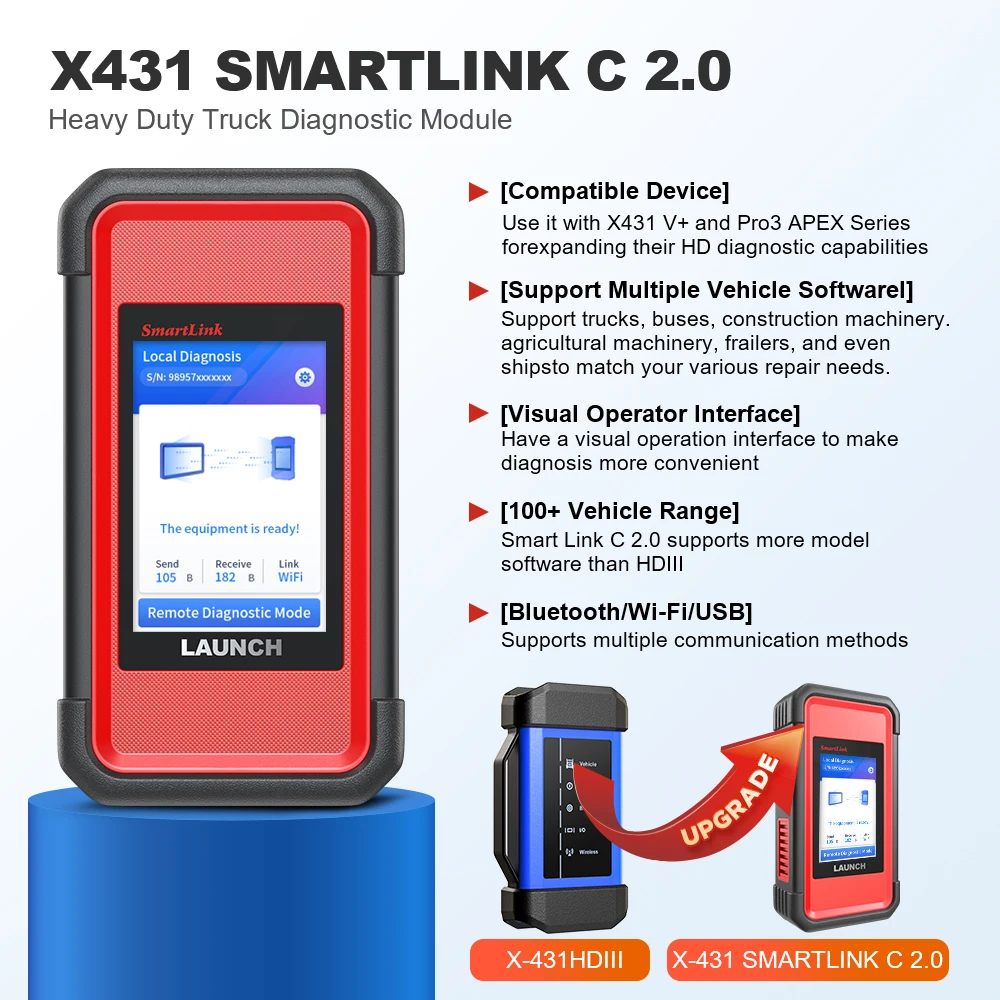 Professional Launch X431 V+ Smartlink Hd Hd3 V For 24v Heavy Duty Truck Obd2 Full System Car ...