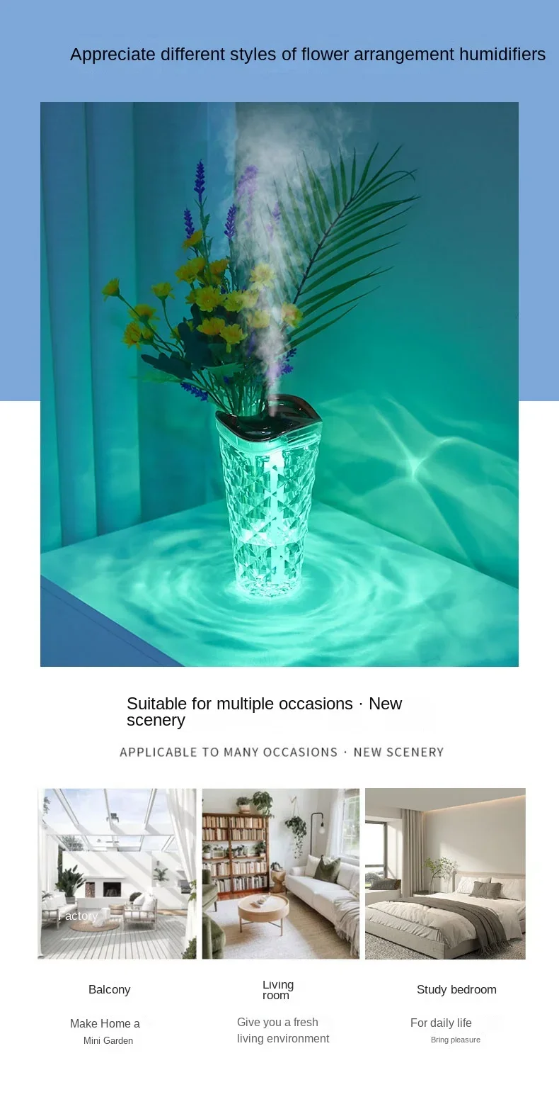 Desktop Usb Humidifier Home Room Decoration Small Portable Colorful ...