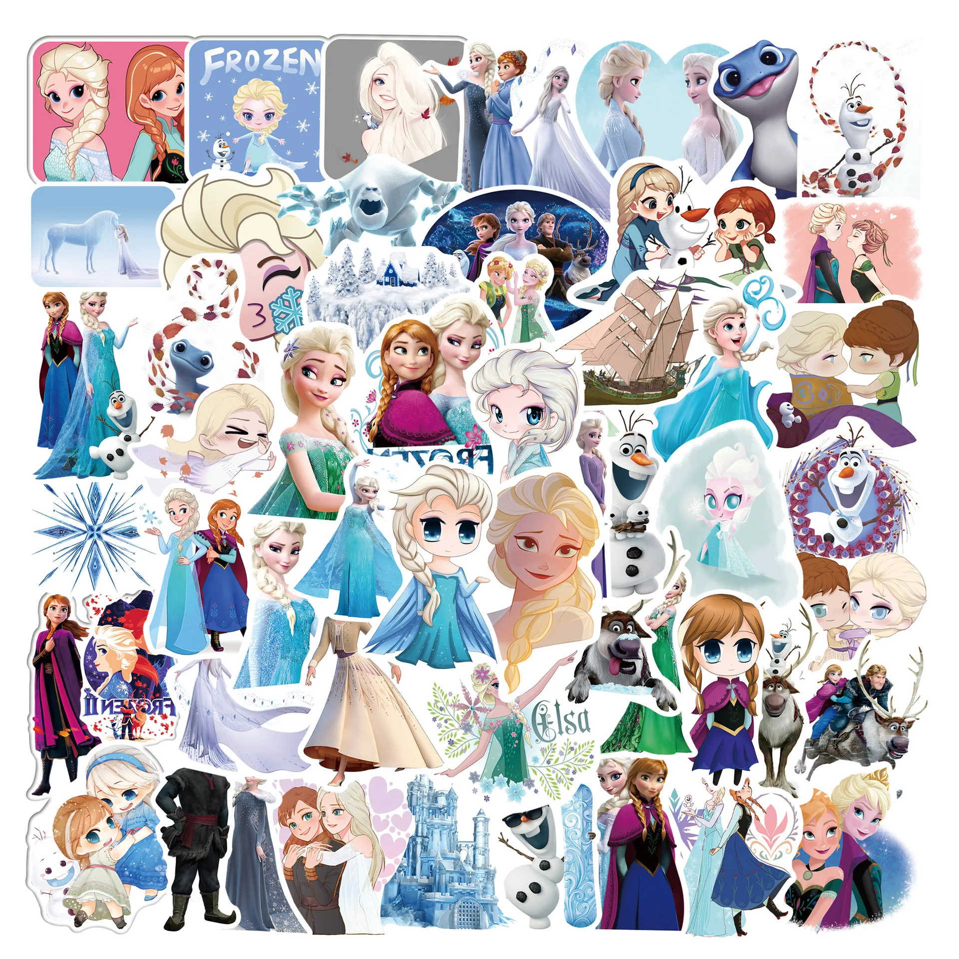 50pcs Cute Cartoon Frozen Stickers For Children Girl Gift Paper ...
