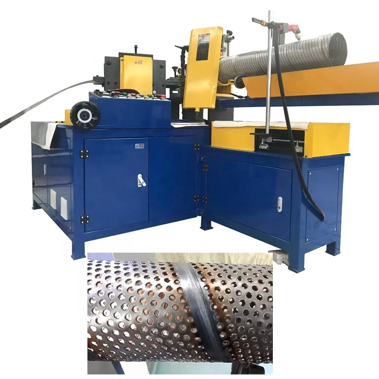 Spiral filter screen punch tube welding machine for making oil filter ...