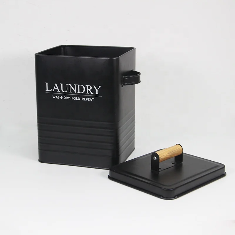 Laundry Powder Box Metal Home Container Storage Bin Galvanized Metal ...