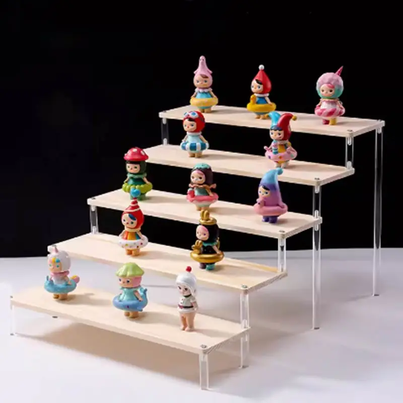 5 Layer Cosmetic Products Tabletop Figure Table Wooden Shelf Acrylic ...