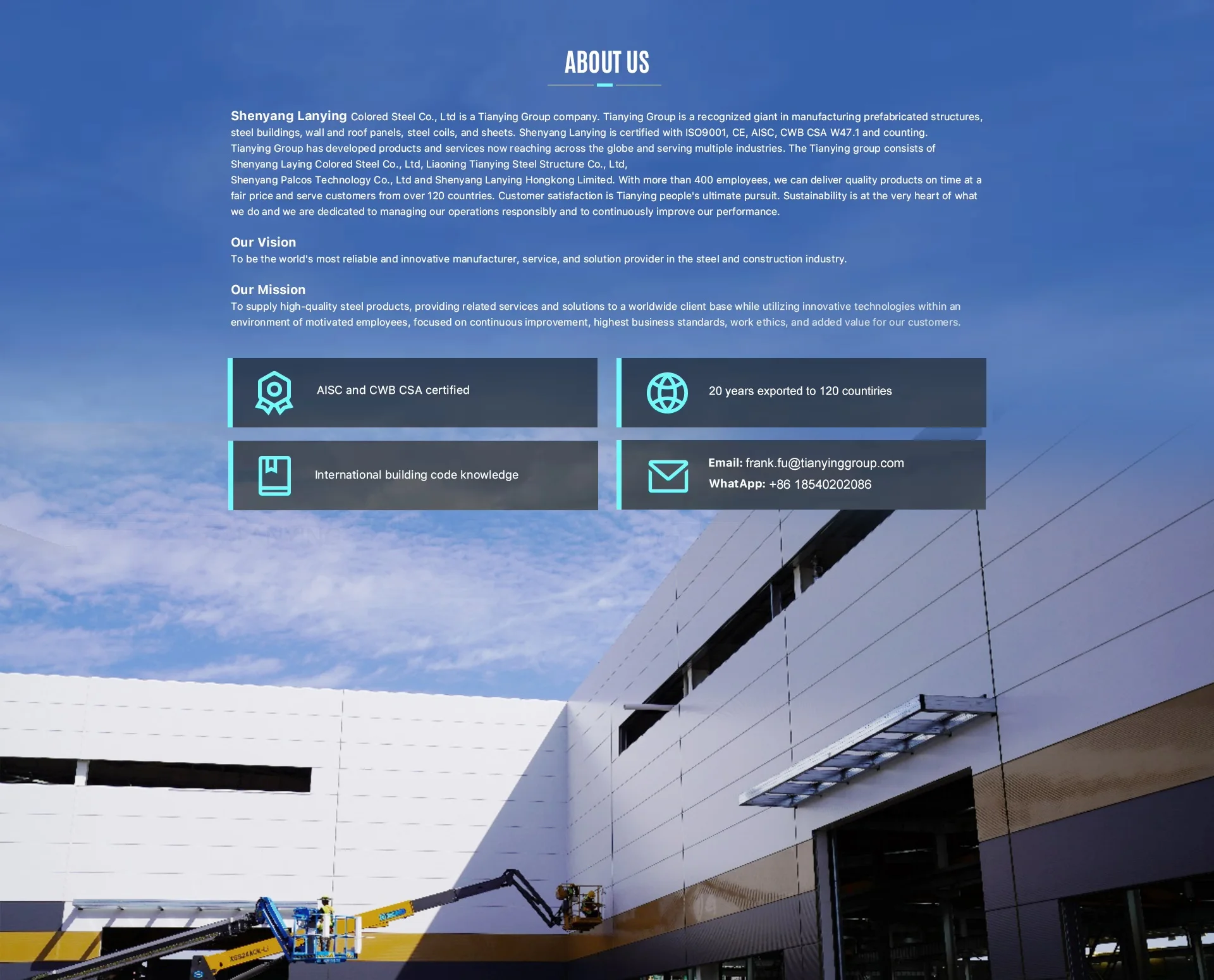 Company Overview - SHENYANG ZHONGHUI LANYING INTERNATIONAL BUILDING ...