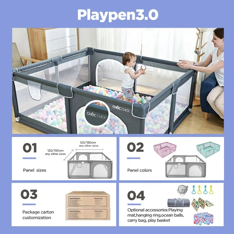 Baby Safety Baby Playpen - Foldable, Portable & Durable