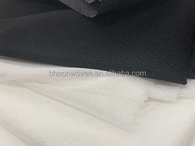 Wholesale Circular Knitted Interfacing Double Dot Elastic Polyester Woven Interlining for ...